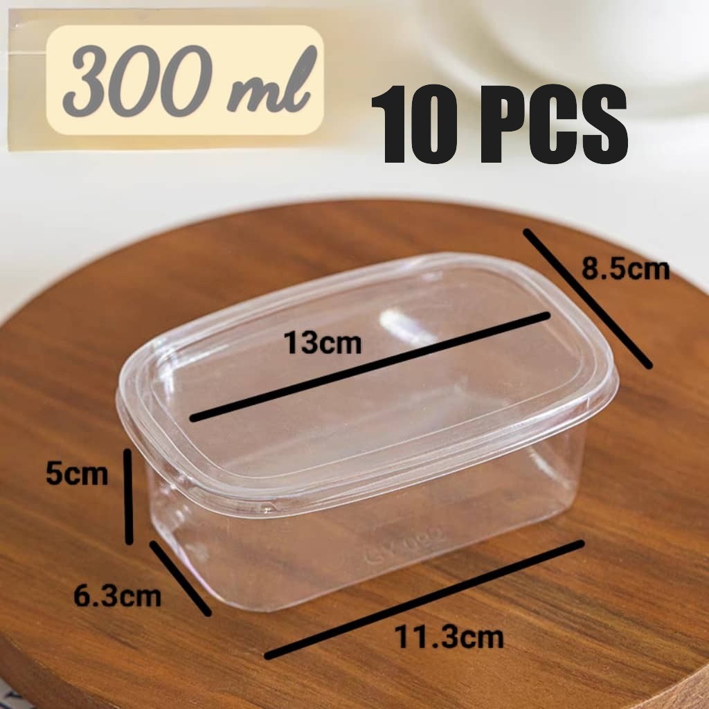 (50PCS) 300ml Transparent Plastic Cup Cake Square Food Container with ...