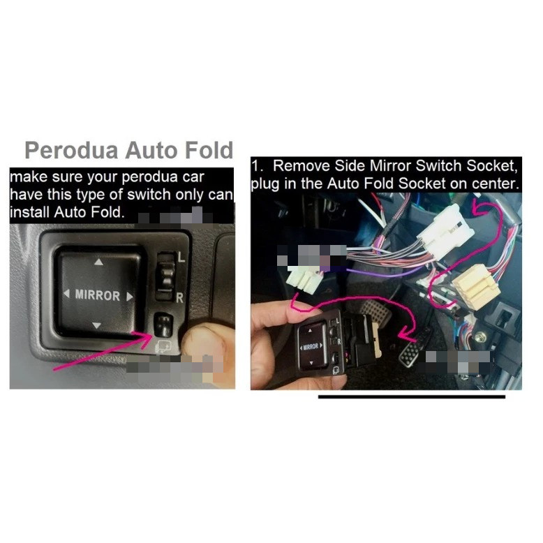 Perodua Bezza Alza Myvi Axia Auto Flip Auto Folding Side Mirror Cover ...