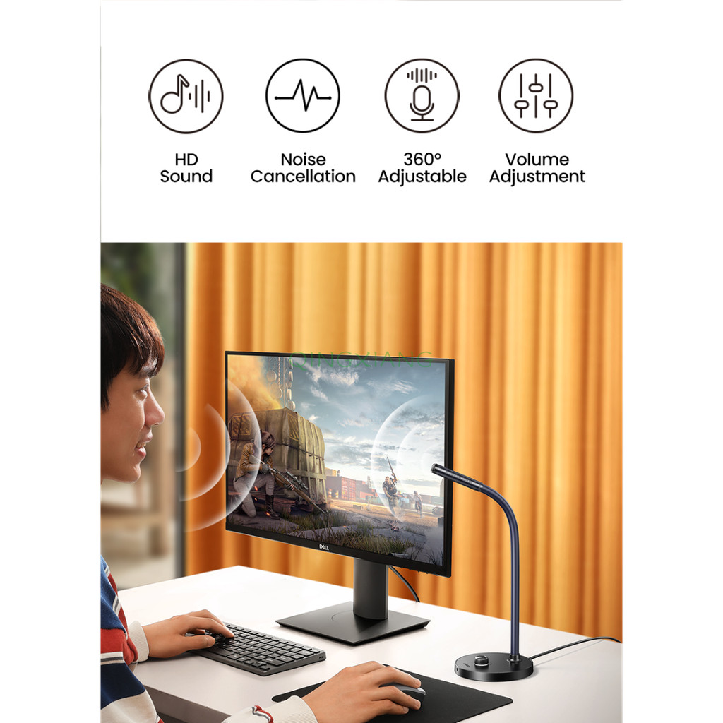 UGREEN USB Microphone Desktop Computer PC Mic for YouTube Streaming, Podcasting, Gaming Mic for ...