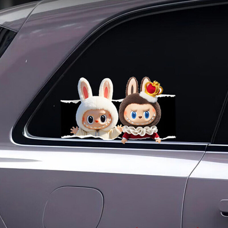 3D Labubu Cartoon Car Sticker Waterproof - Rear Window Decal & Creative ...