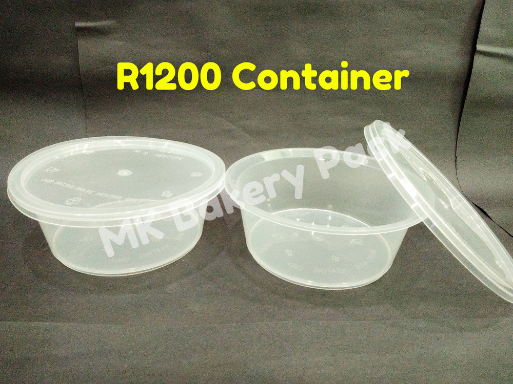 R1200 (1000ml) Round Disposable Plastic Food Container (25pcs±) / Bekas ...
