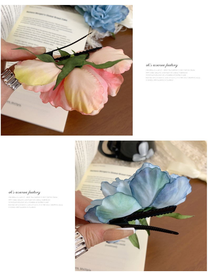Gradient Peony Flower Hair Clips - Seaside Vacation Hair Accessories ...