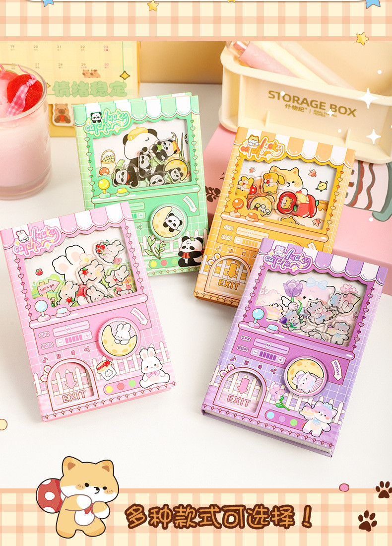 Cartoon Capybara Gacha Mechanism Notebook, Cute Cartoon Pocket Notebook ...