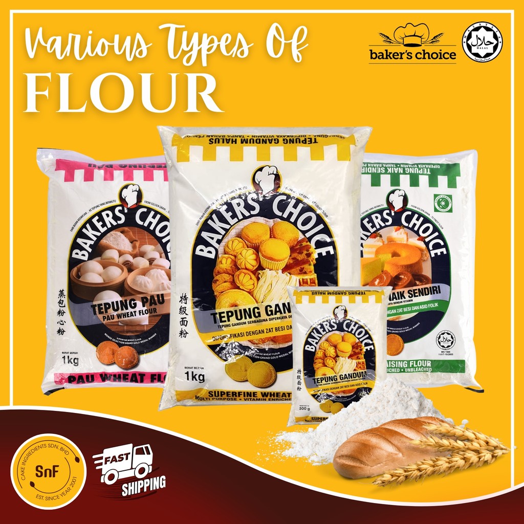 Baker's Choice Tepung Gandum Wheat Flour Tepung Pau Pau Flour Tepung ...