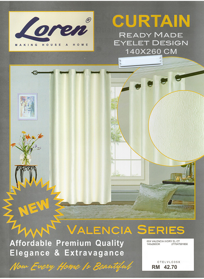 Romantika Loren Curtains VALENCIA SERIES Eyelet 140*260cm High Quality ...