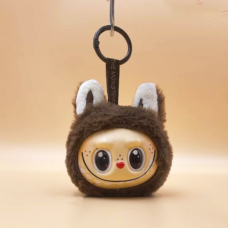 Cartoon Cute Labubu Plush Keychain Labubu Big Head Doll Keychains ...