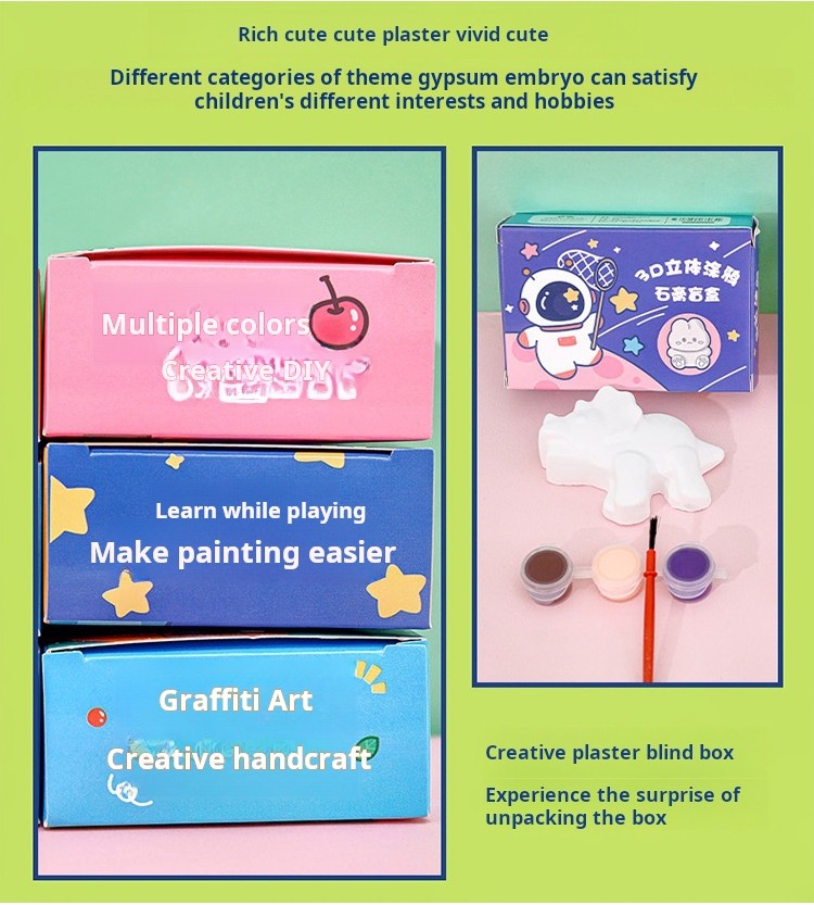 Diy Plaster Doll Coloring Blind Box Creative Graffiti Plaster Doll ...