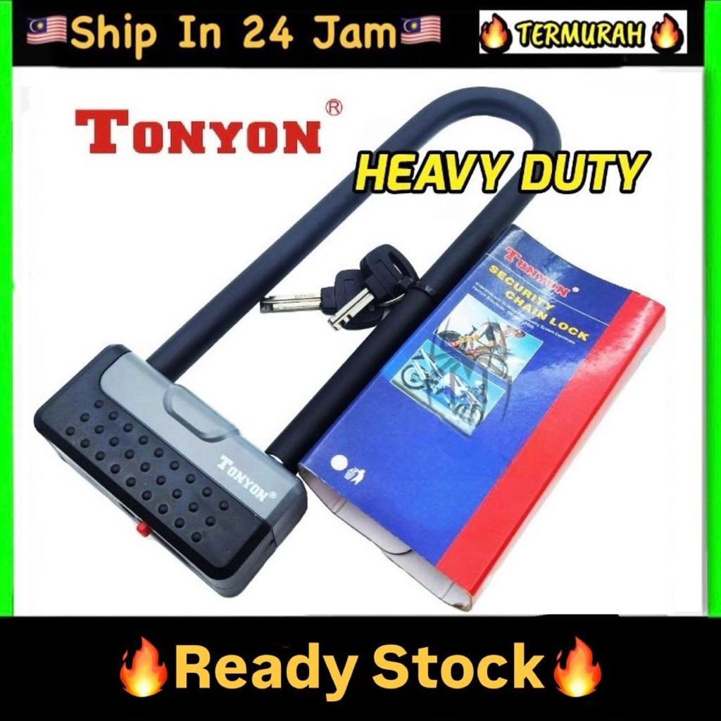TONYON Fork Lock Heavy Duty Security Chain Lock Motorcycle Motosikal ...