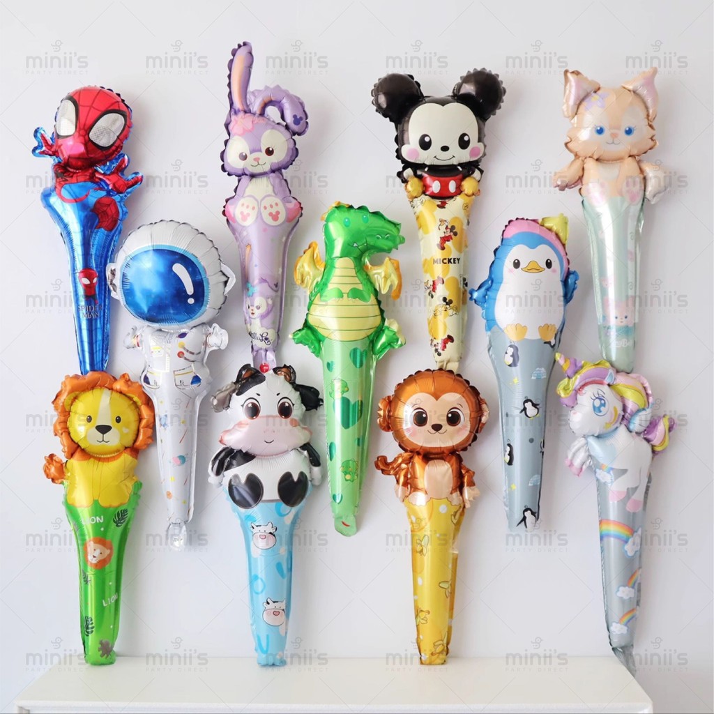 MINIIS PARTY 1Pc Handheld Balloon Belon Cartoon Hand Ballon Hand Held ...
