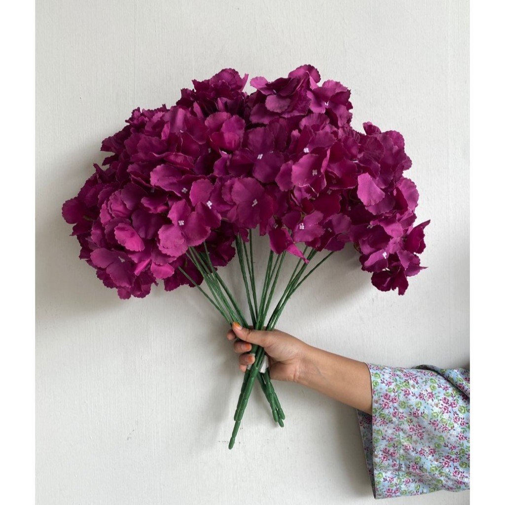 1 & 5 Head Bunga Hydrangea Murah Bunga Hiasan Pelamin Hantaran ...