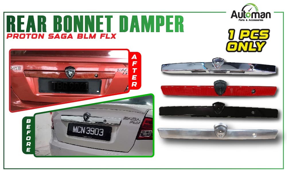 Rear Trunk Lip Boot Proton Saga 2008 - 2015 Garnish Black Silver With ...