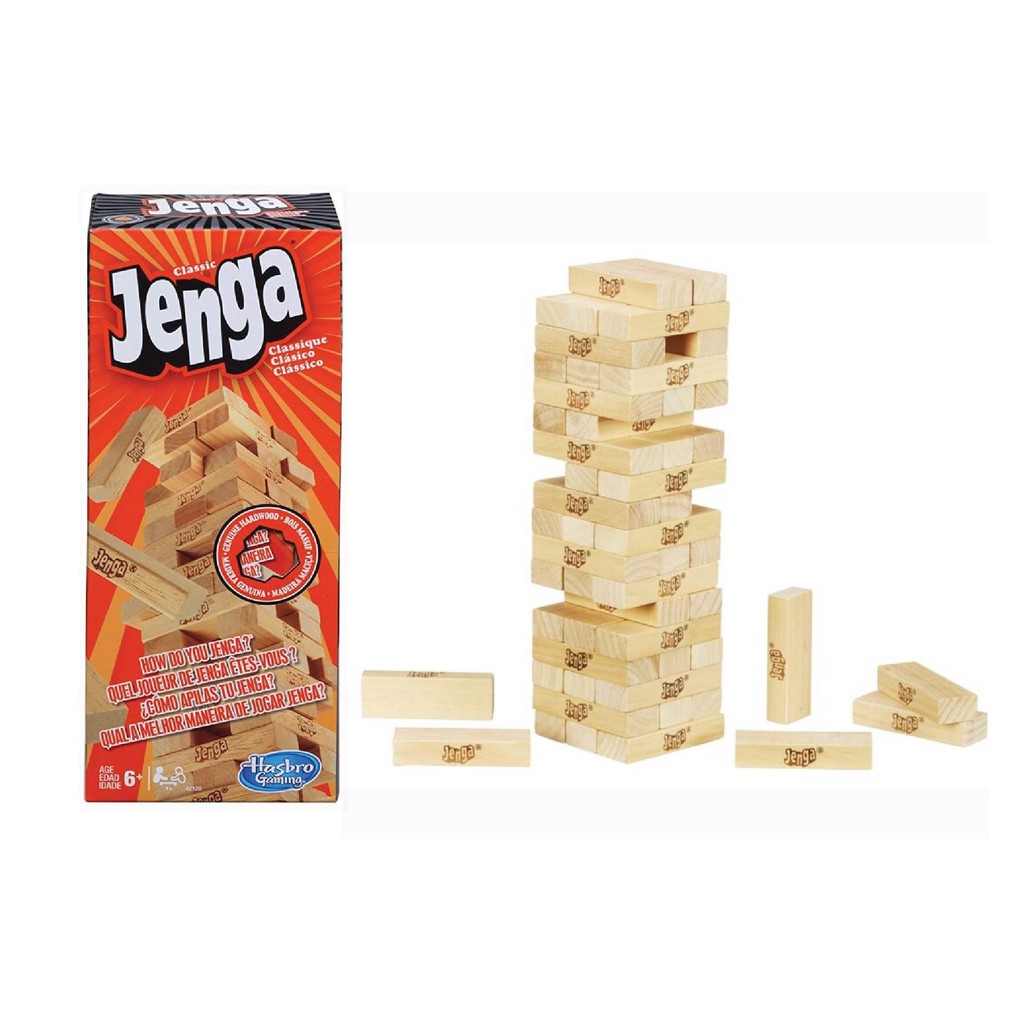 Hasbro Gaming Classic Jenga With Genuine Hardwood Blocks Stacking Tower ...
