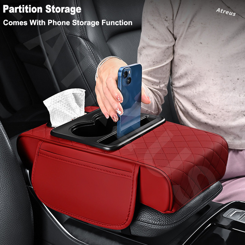 Mercedes Benz AMG Leather Car Armrest Pad Central Armrest Storage Box ...