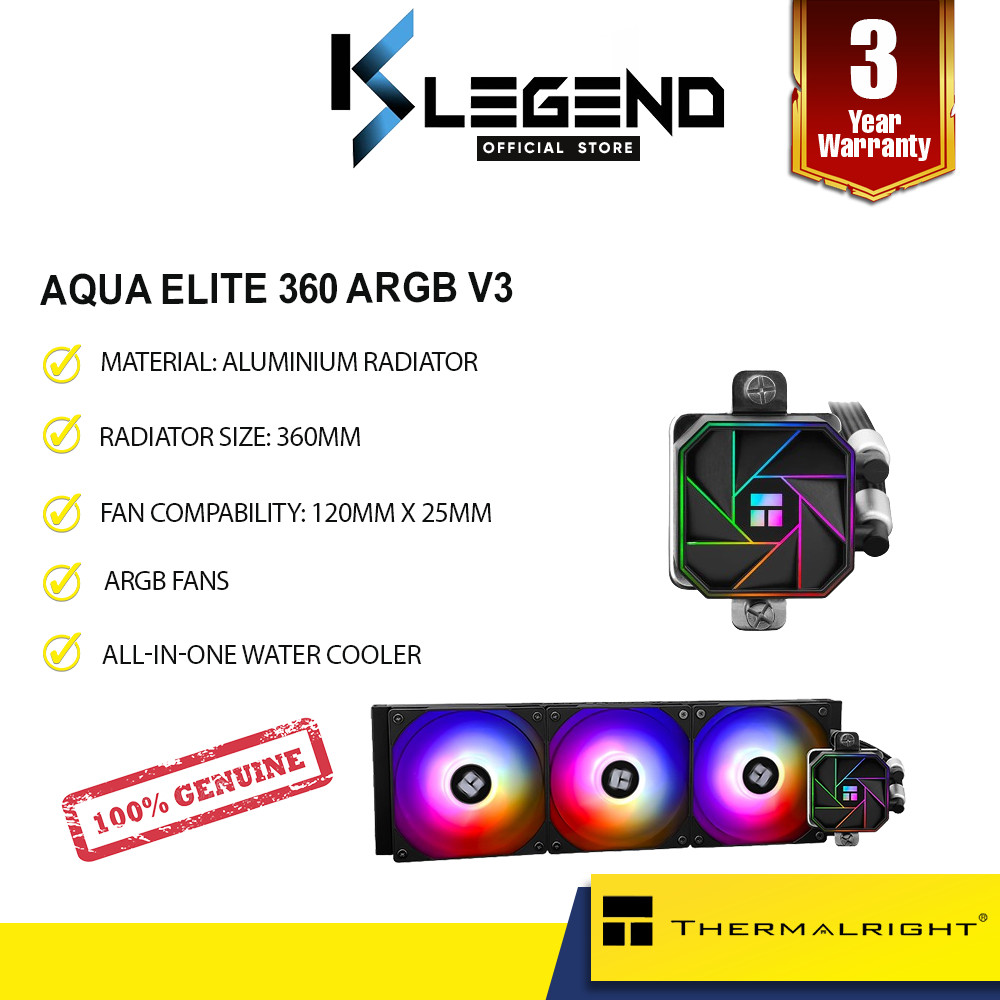 THERMALRIGHT AQUA ELITE 360 V3 ARGB LIQUID COOLER | Shopee Malaysia