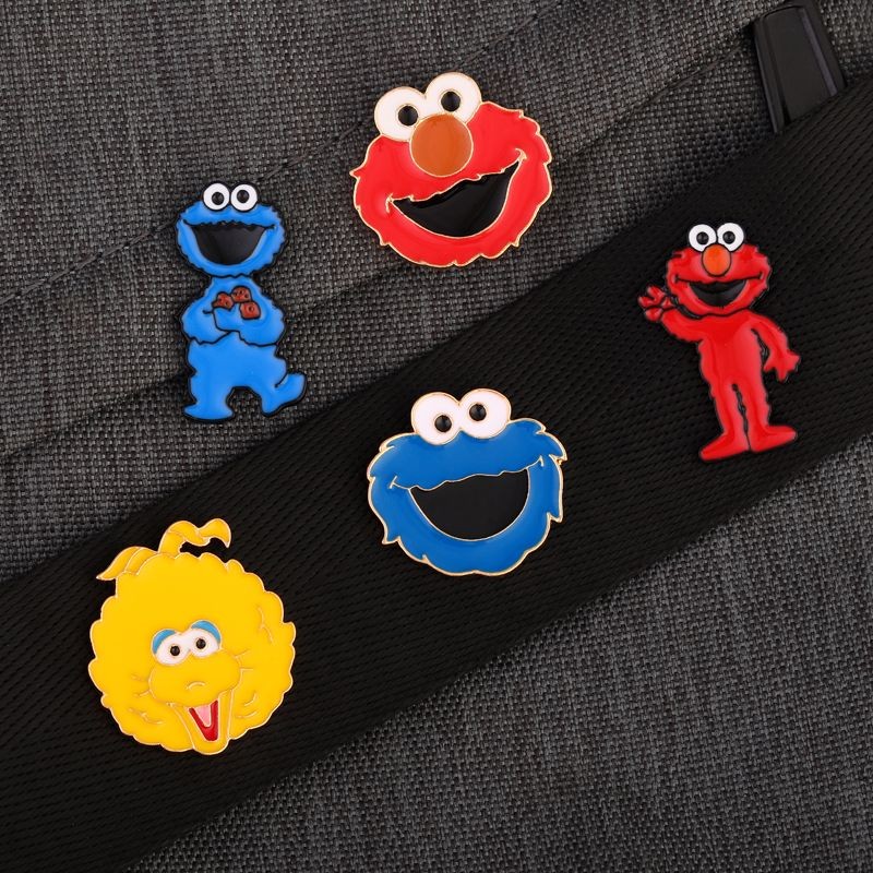 Cartoon Badge ins Trendy Sesame Street Elmo Badge Brooch Cute Japanese ...