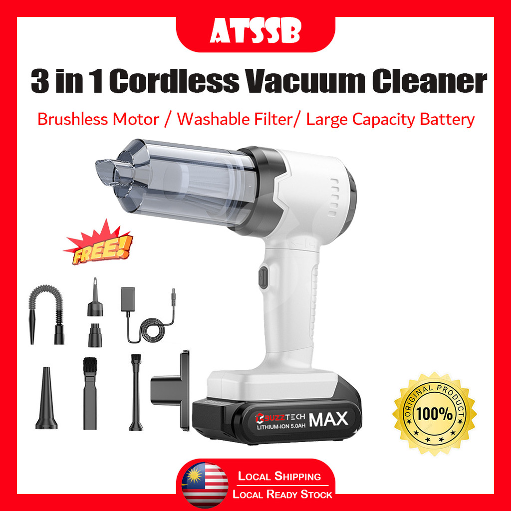 ATSSB 3 in 1 Cordless Vacuum Cleaner Air Blower Air Pump Inflator ...