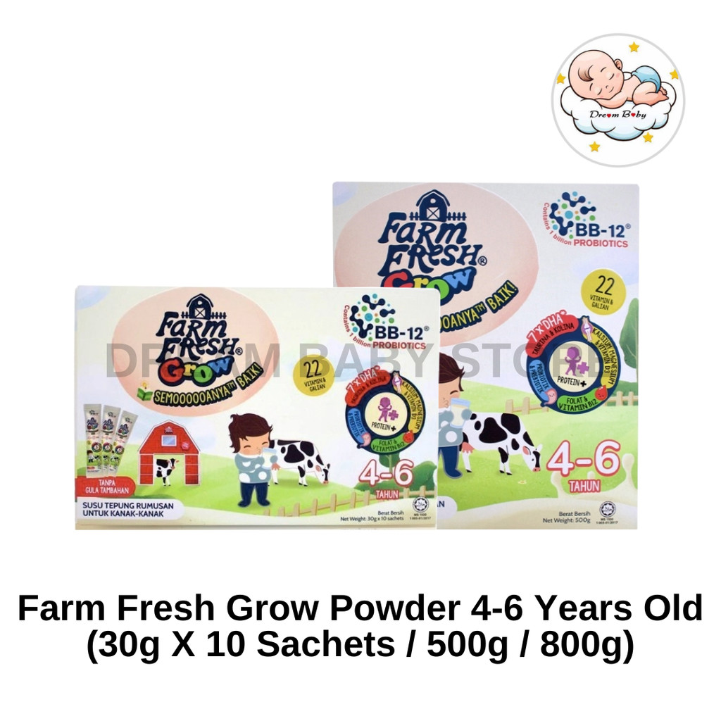 Farm Fresh Grow Powder 4-6 Years Old (30g x 10 Sachets / 500g / 800g ...