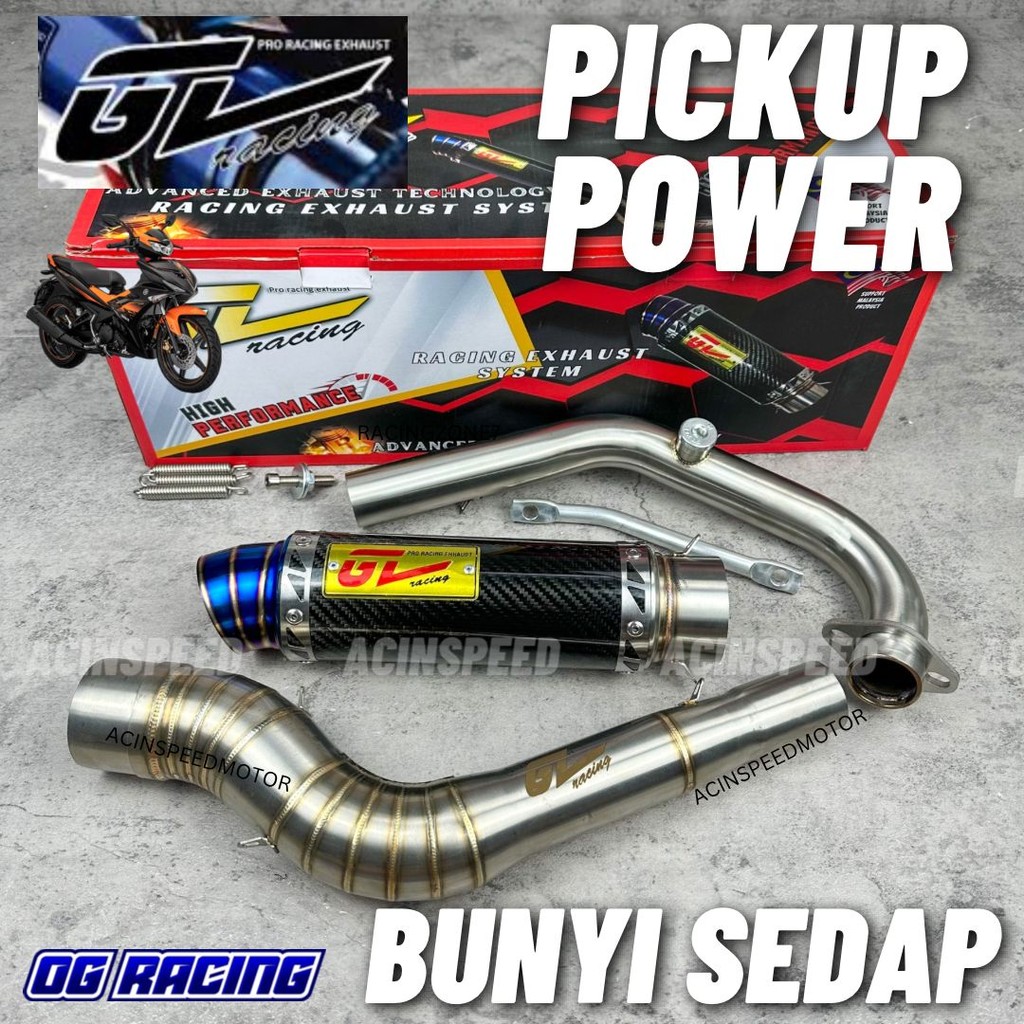 ORIGINAL GL RACING OPEN RACING EXHAUST CARBON/ Y15ZR LC135 32 35 38 ...