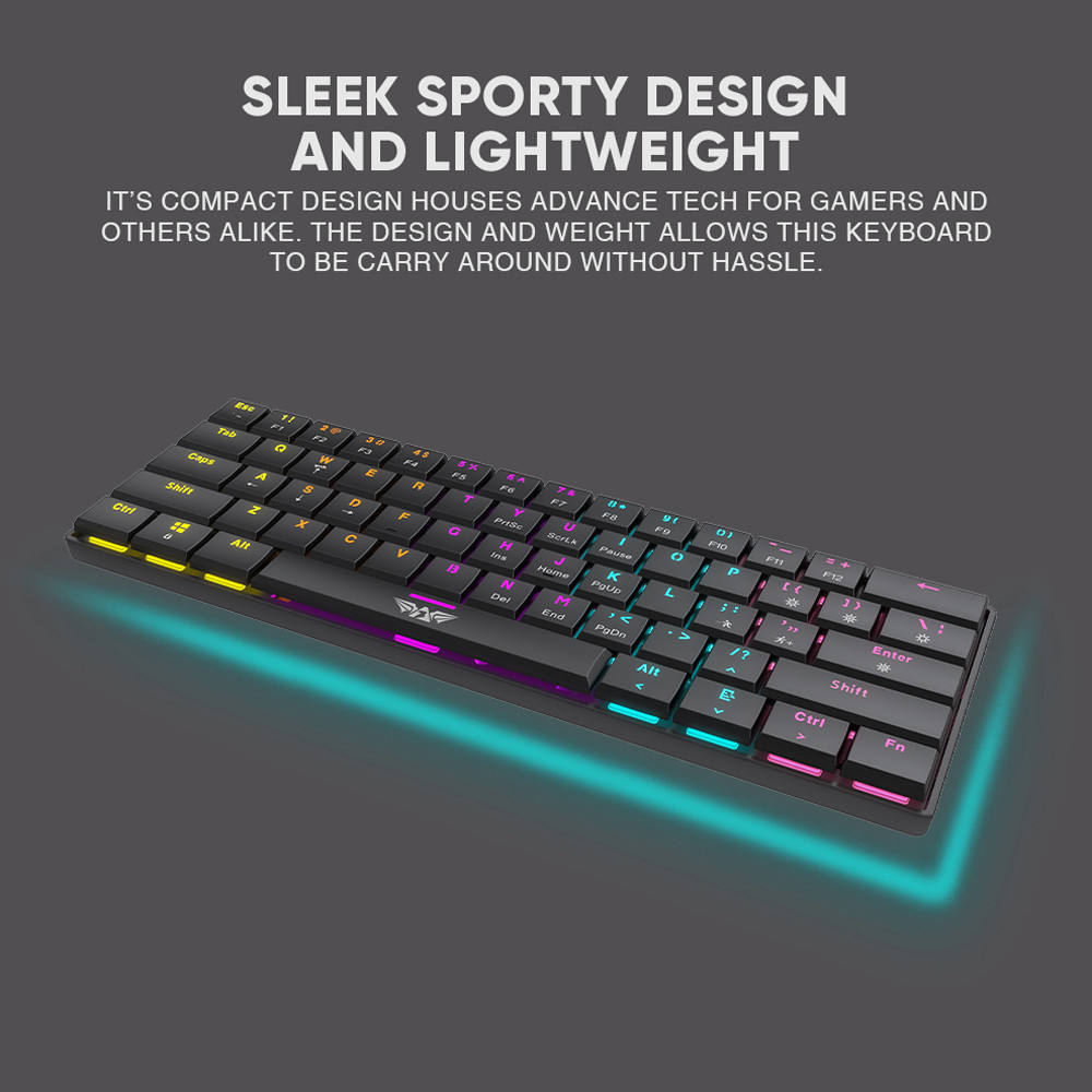 Armaggeddon SMK 1C Low Profile 61 Key Mechanical Hotswappable Gaming ...
