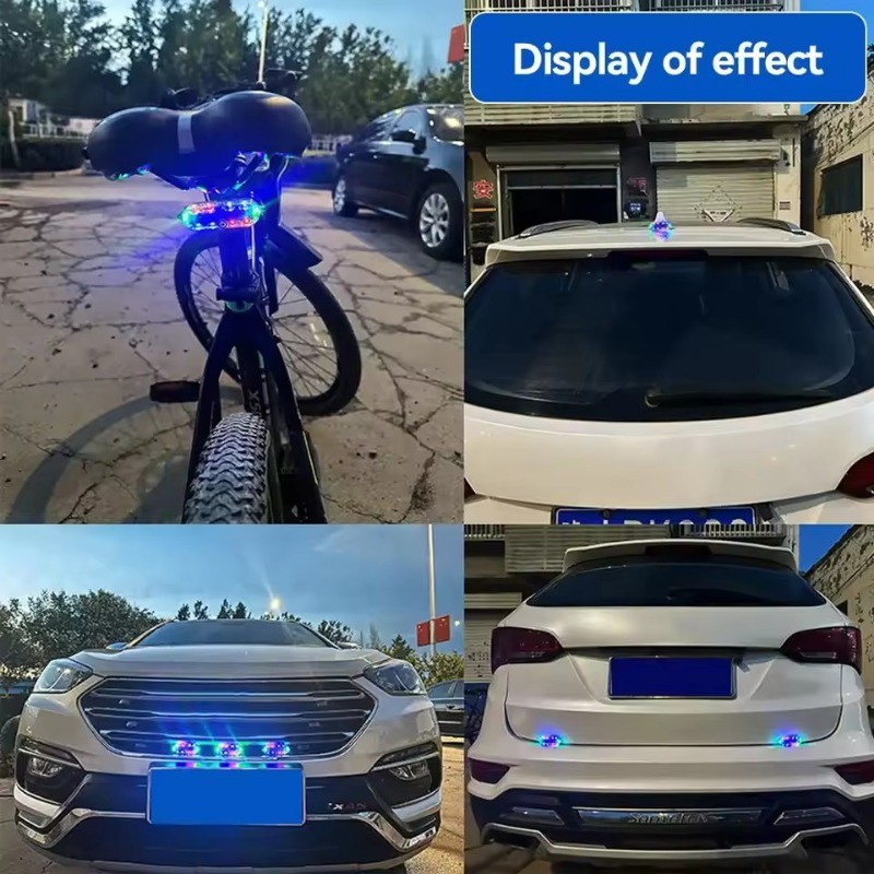 Solar Warning Light - Car Tail Flashing Light - Car Rear Collision ...