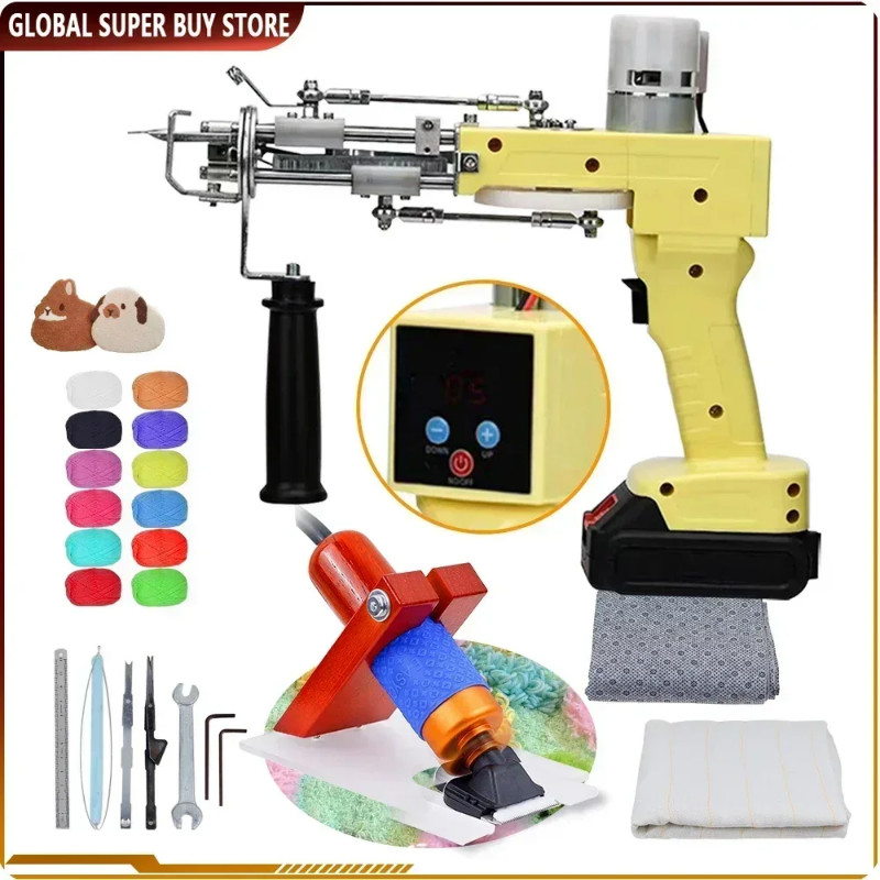 Cordless Tufting Gun Starter Kit Digital Display Rug Making Kit Cut ...