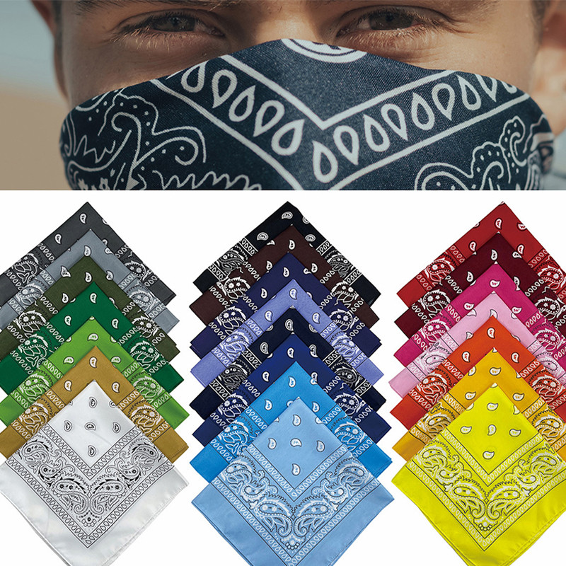 55x55cm Cotton Square Scarf Scarves Hip Hop Fashion Paisley Printed ...