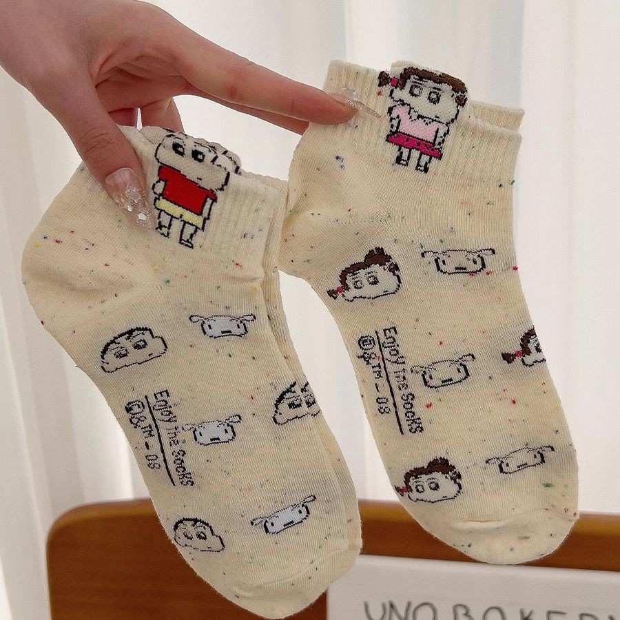 Crayon Shin-Chan Socks Women Autumn Winter New Style Mid-Tube Japanese ...