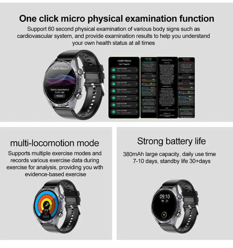 2025 New Pulse Therapy Micro Physical Examination Smart Watch Men ECG ...