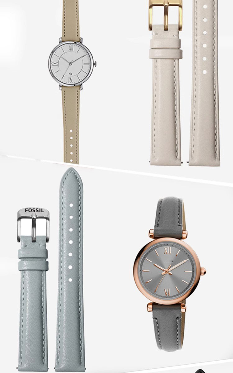 Apply To FOSSIL Leather Watch Strap 12mm 14mm 16mm 18mm 20mm 22mm 24mm ...