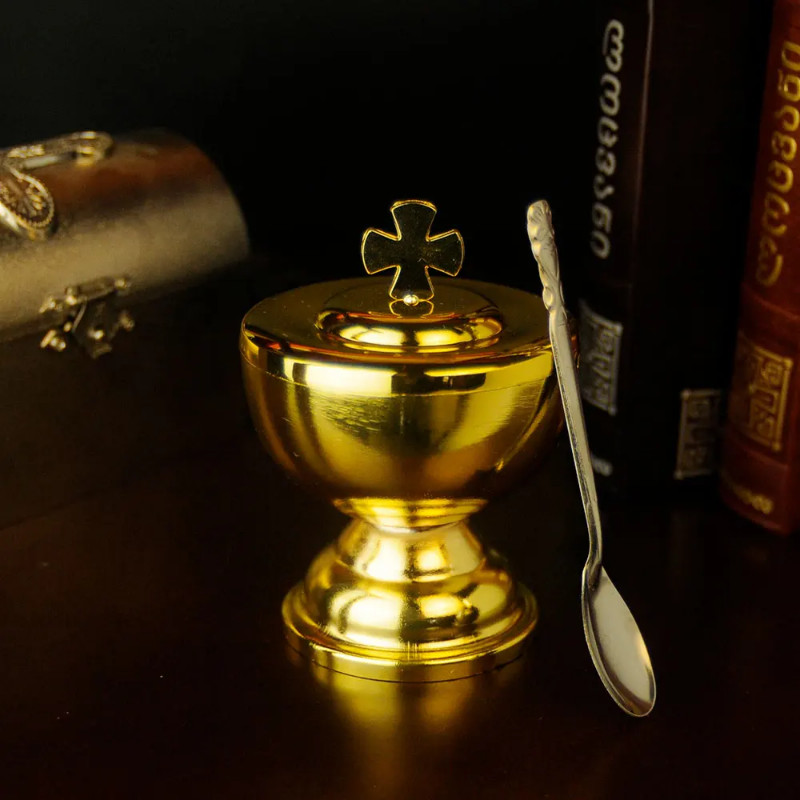 Gold Plated Chalice Holy Water Cup with Spoon Communion Chalice ...