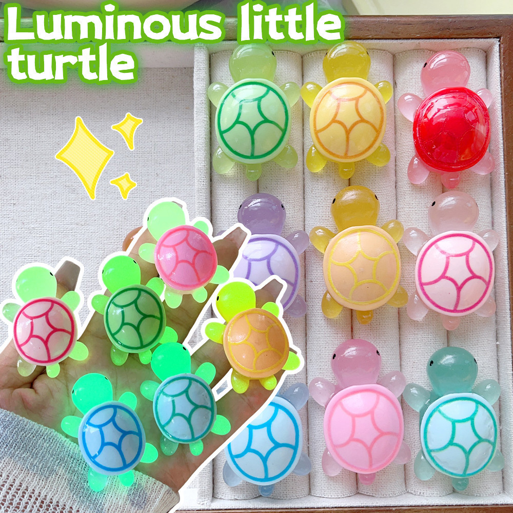 Cartoon, Cute, Colorful Mini Turtles Luminous Ornament - Glow in the ...