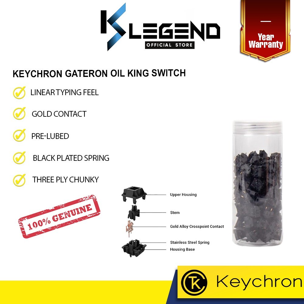 Keychron Gateron Oil King Switch linear Switch (110pcs/set) | Shopee ...