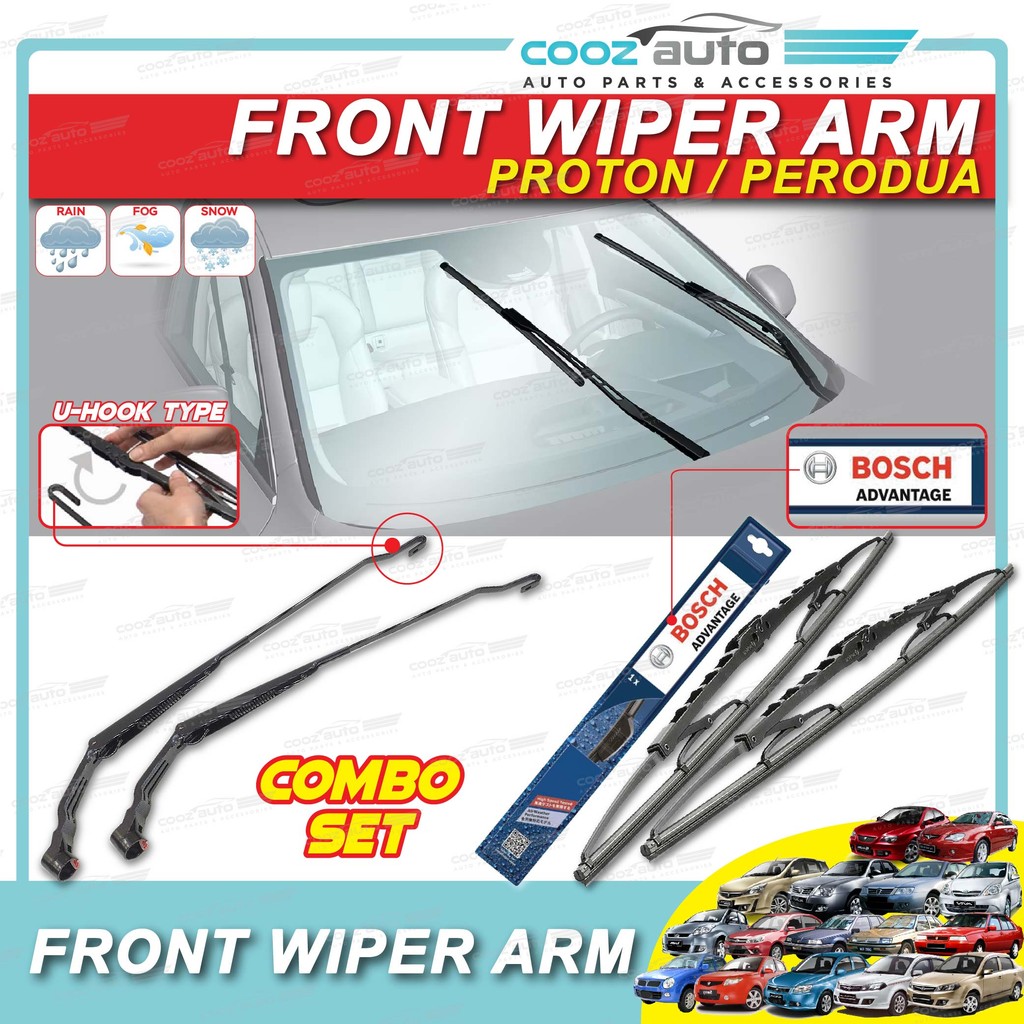 Perodua Myvi Kancil Viva Proton Saga Wira Persona Front Wiper Arm Lengan Pengelap Cermin Depan ...