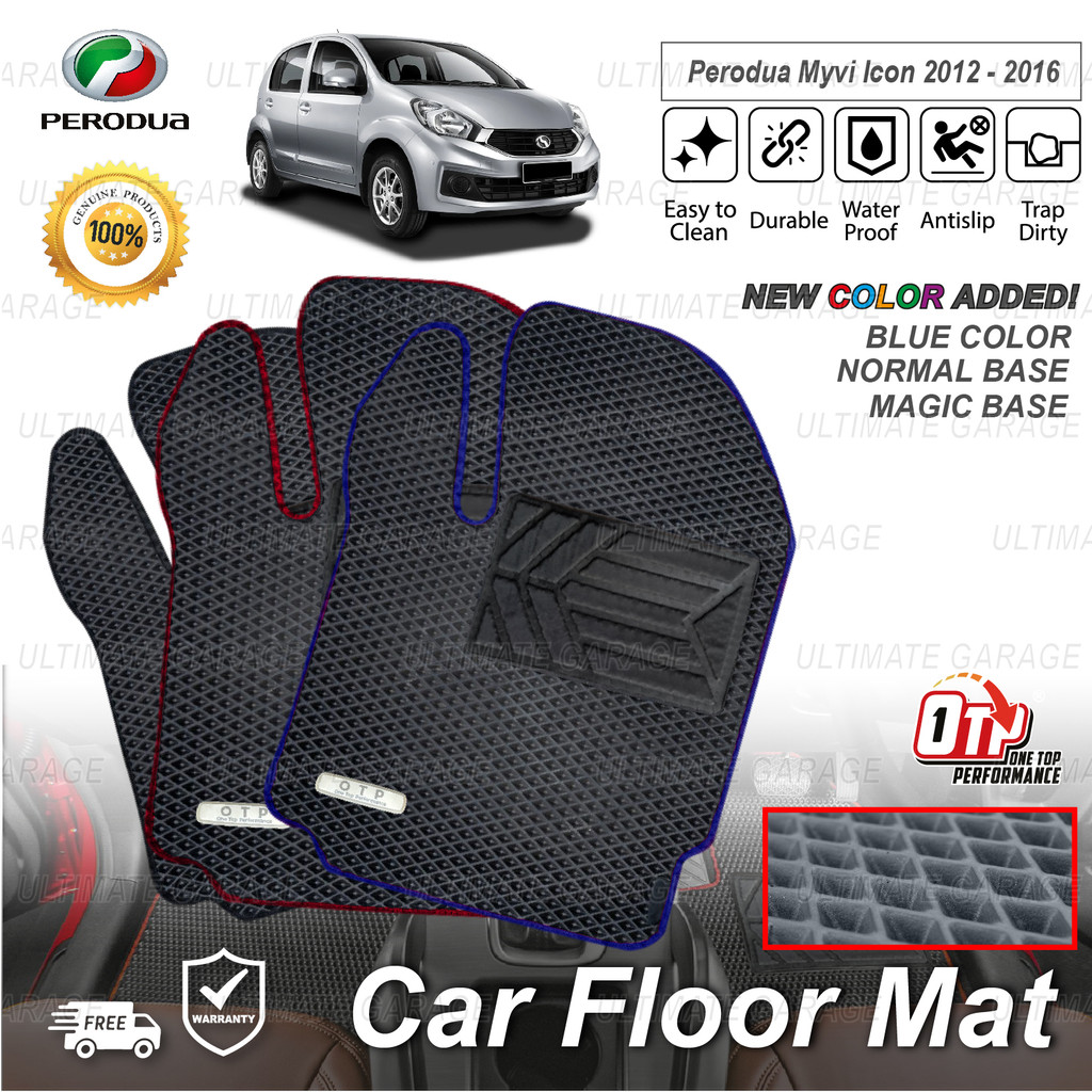 Perodua Myvi Icon 2012 - 2016 Car Floor Mat Red Black Carpet Front Rear ...