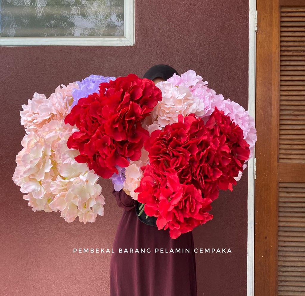 1 & 5 Head Bunga Hydrangea Murah Bunga Hiasan Pelamin Hantaran ...