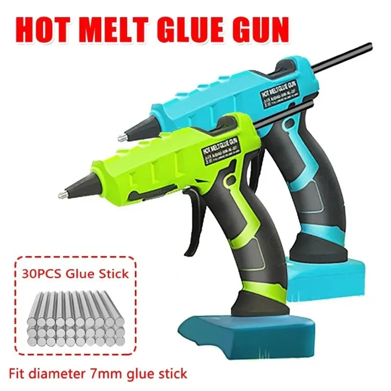 Wireless Electric Hot Melt Glue Gun with 30PCS 7mm Glue Stick Set DIY ...