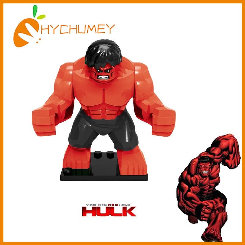 Red Hulk Super Hero Building Blocks Small Particle Boy Construction Toy ...