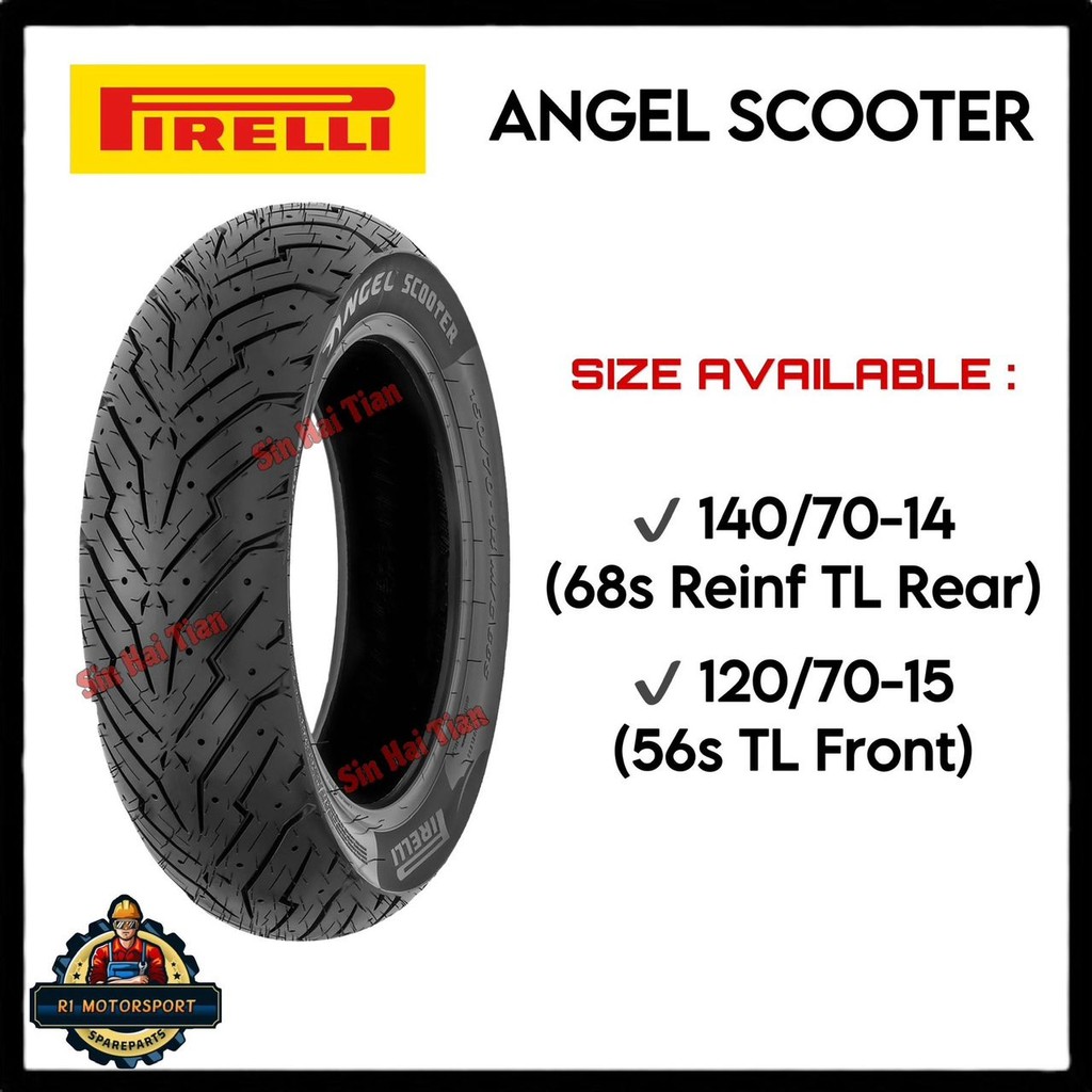 PIRELLI Angel Scooter Tyre 120/70-15 140/70-14 Tubeless Tayar Pirelli ...