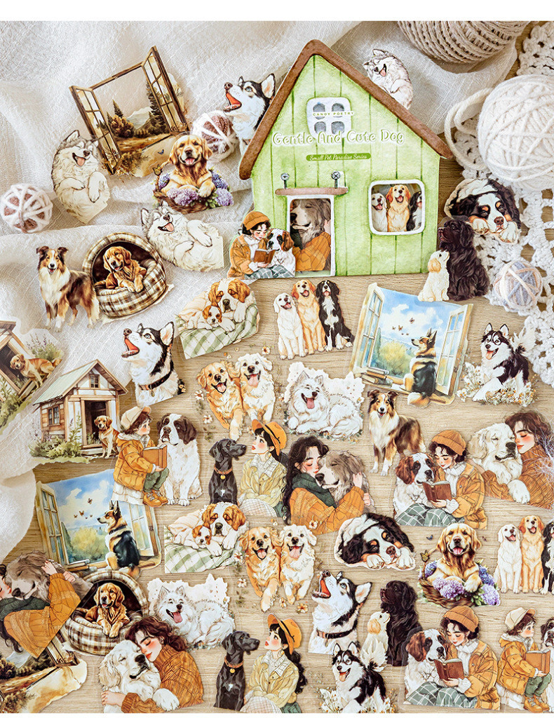 40 pcs Cute Cats and Dogs Stickers Funny Dogs and Cats Stickers for ...