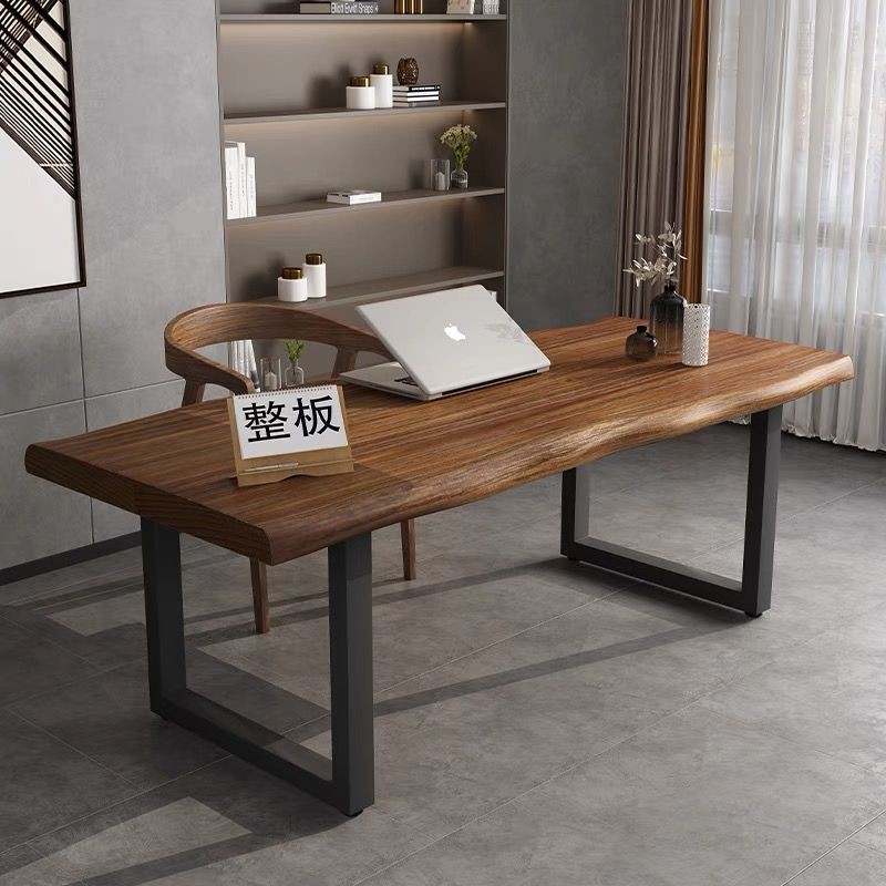 Solid Wood Whole Board Office Desk Home Desktop Computer Desk Long ...