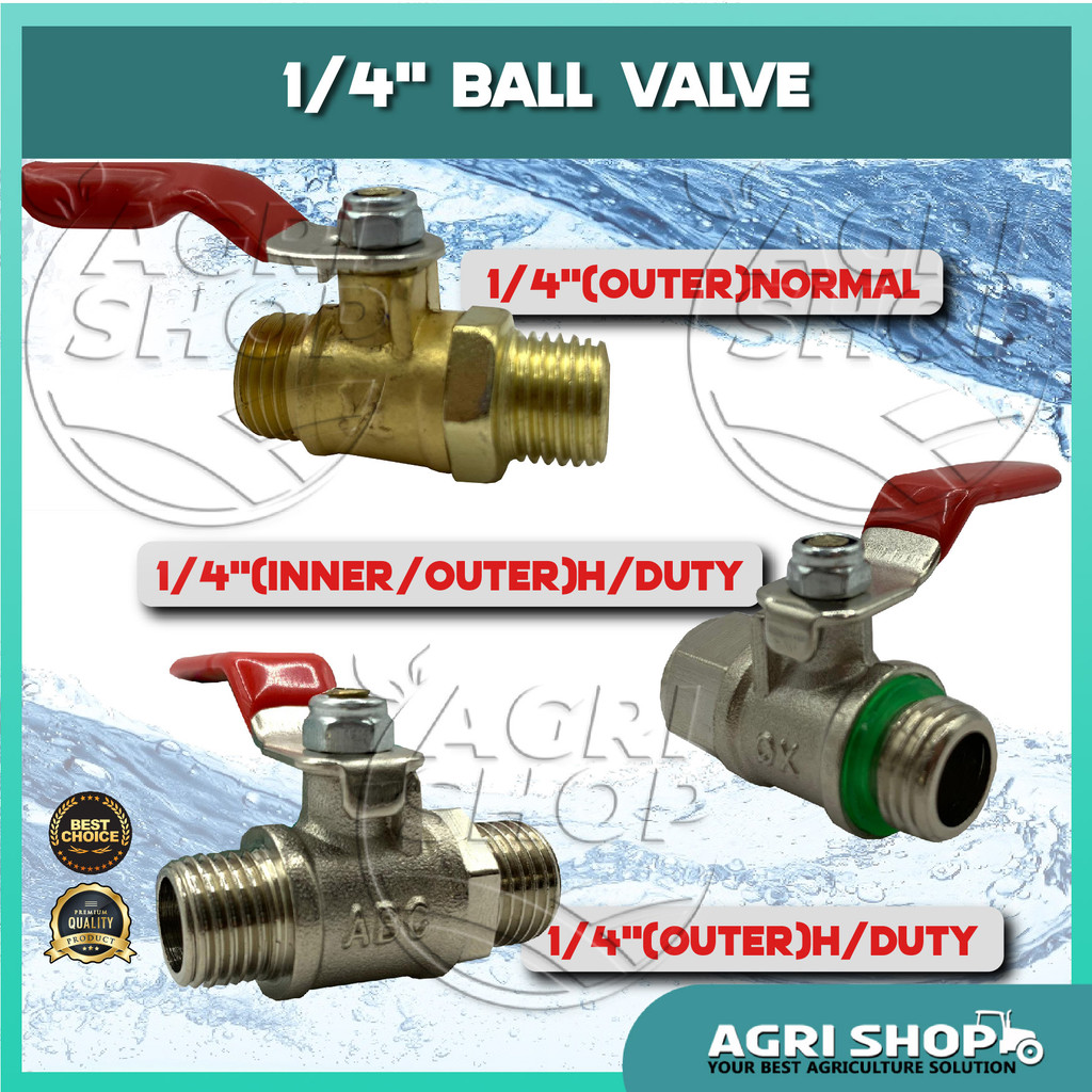 Agrishop 1/4-Inch Ball Valve | Heavy-Duty Stainless Steel Body with ...