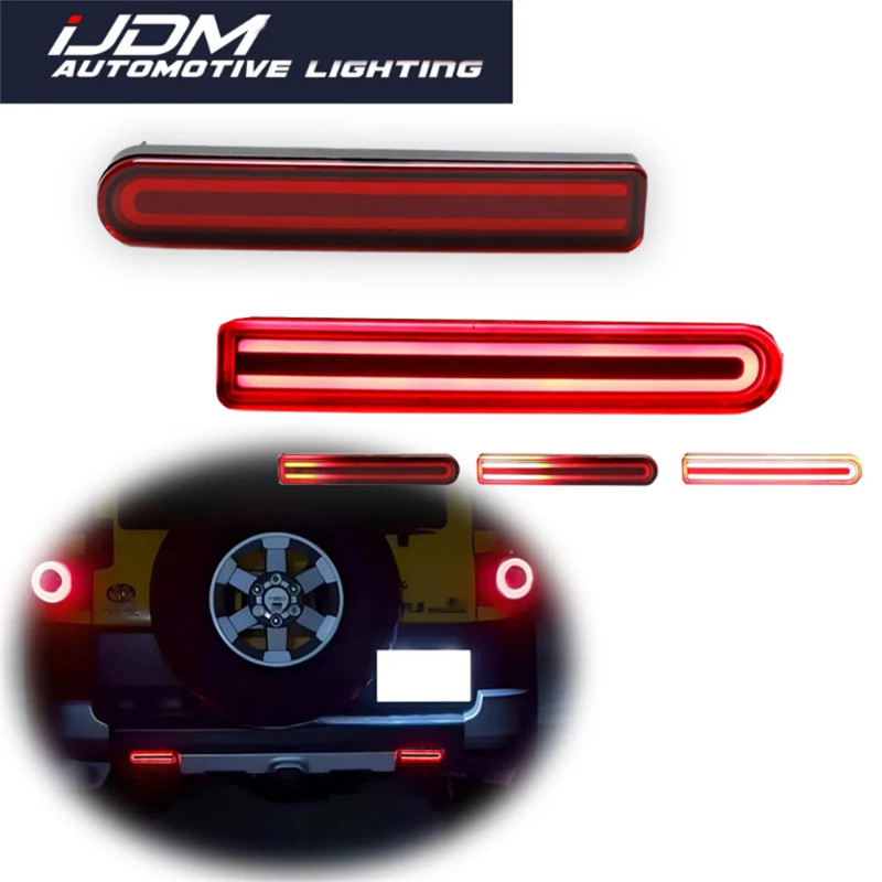 For Toyota FJ Cruiser 2007-2014 Red LED Rear Bumper Reflector Lights ...