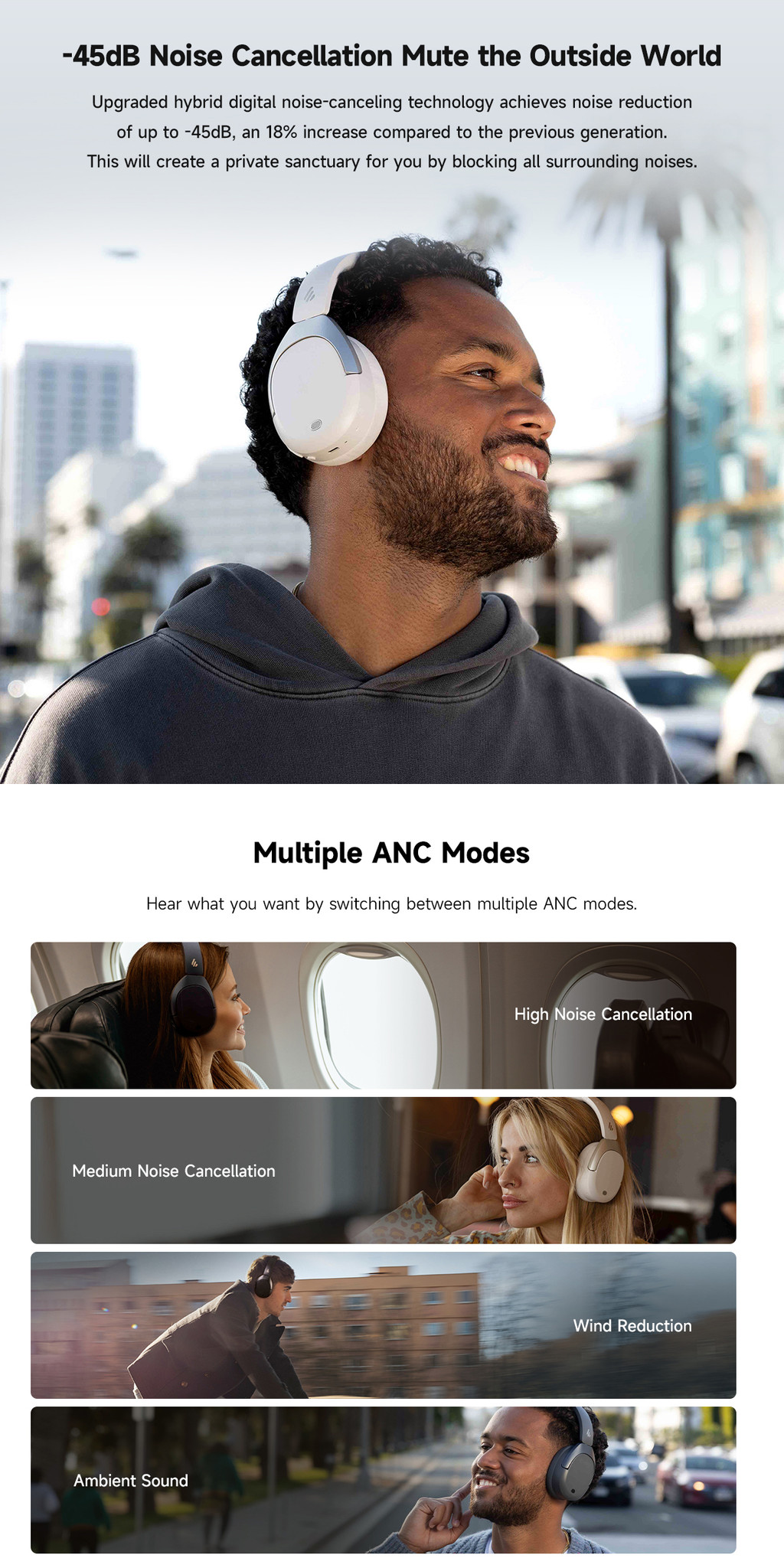 Edifier W830NB 360° Spatial Audio Hybrid ANC Headphones | Shopee Malaysia