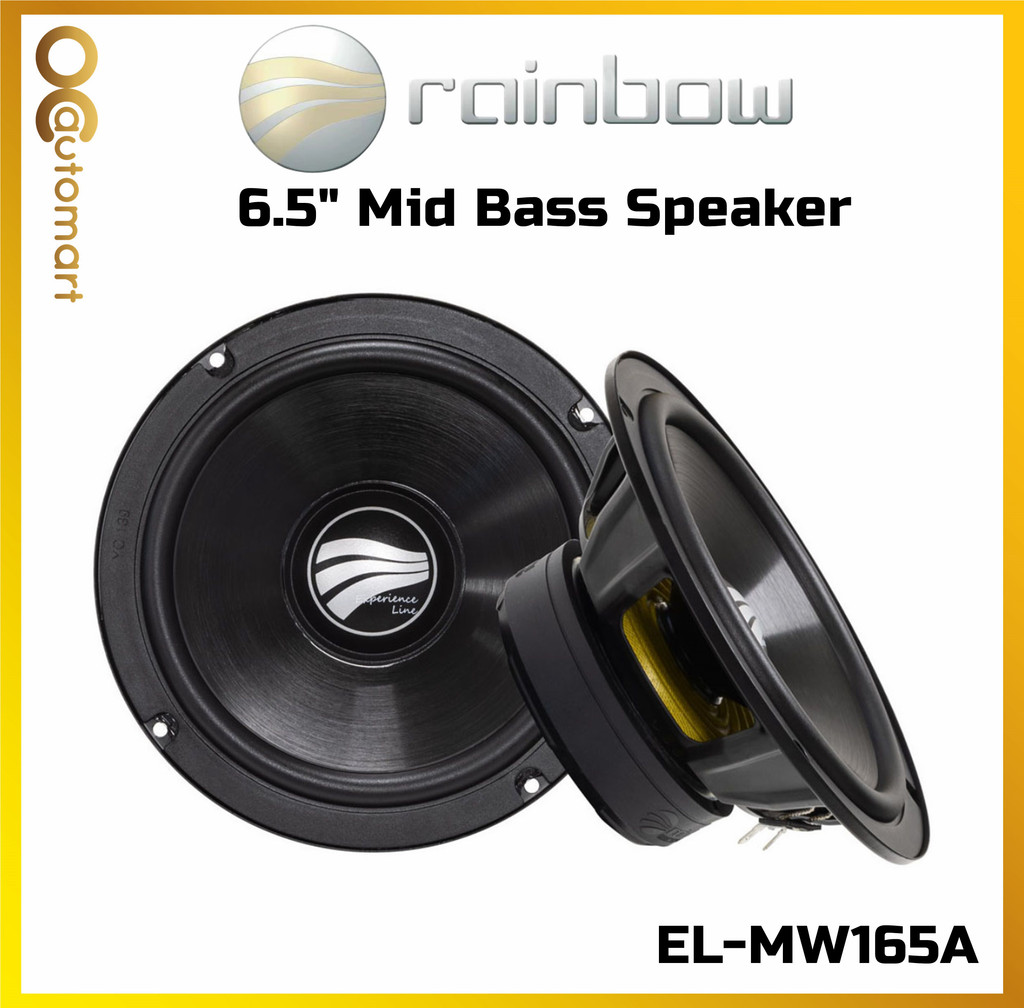 Rainbow Audio 6.5" Mid Bass Car Speaker 160 Watts Spk EL-MW165A ...