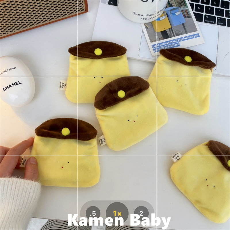 Cute Cream Caramel Pudding Coin Purse Female Small Plush Card Holder ...