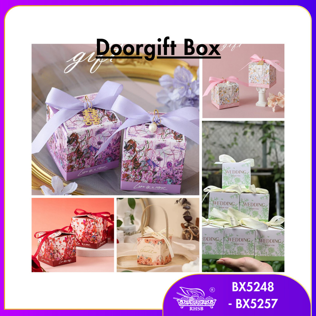 10PCS DOORGIFT BOX/ WEDDING BOX/ GOODIES BOX/KOTAK KAHWIN/FLORAL ...