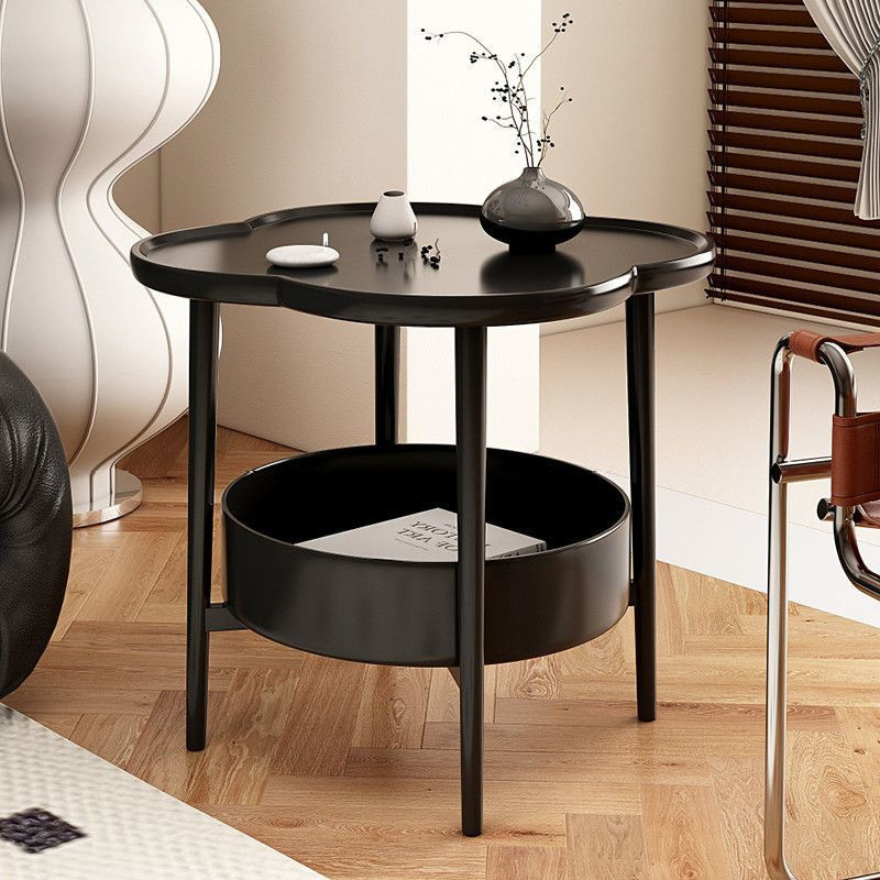 Nordic Flower Shaped Tea Table Round Double-Layer Side Storage Rack ...