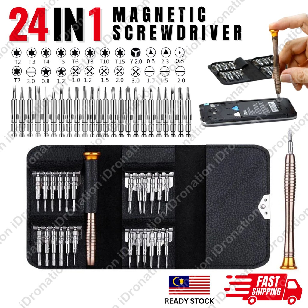 24IN1 Magnetic Screwdriver Set Mini Precision Tool Screw for PC ...
