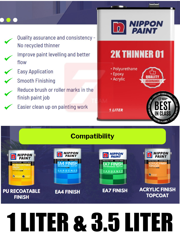 NIPPON 2kg thinner l thinner 2k l cat kereta 2k bancuh cat paint l thinner tin l 2k slow thinner ...
