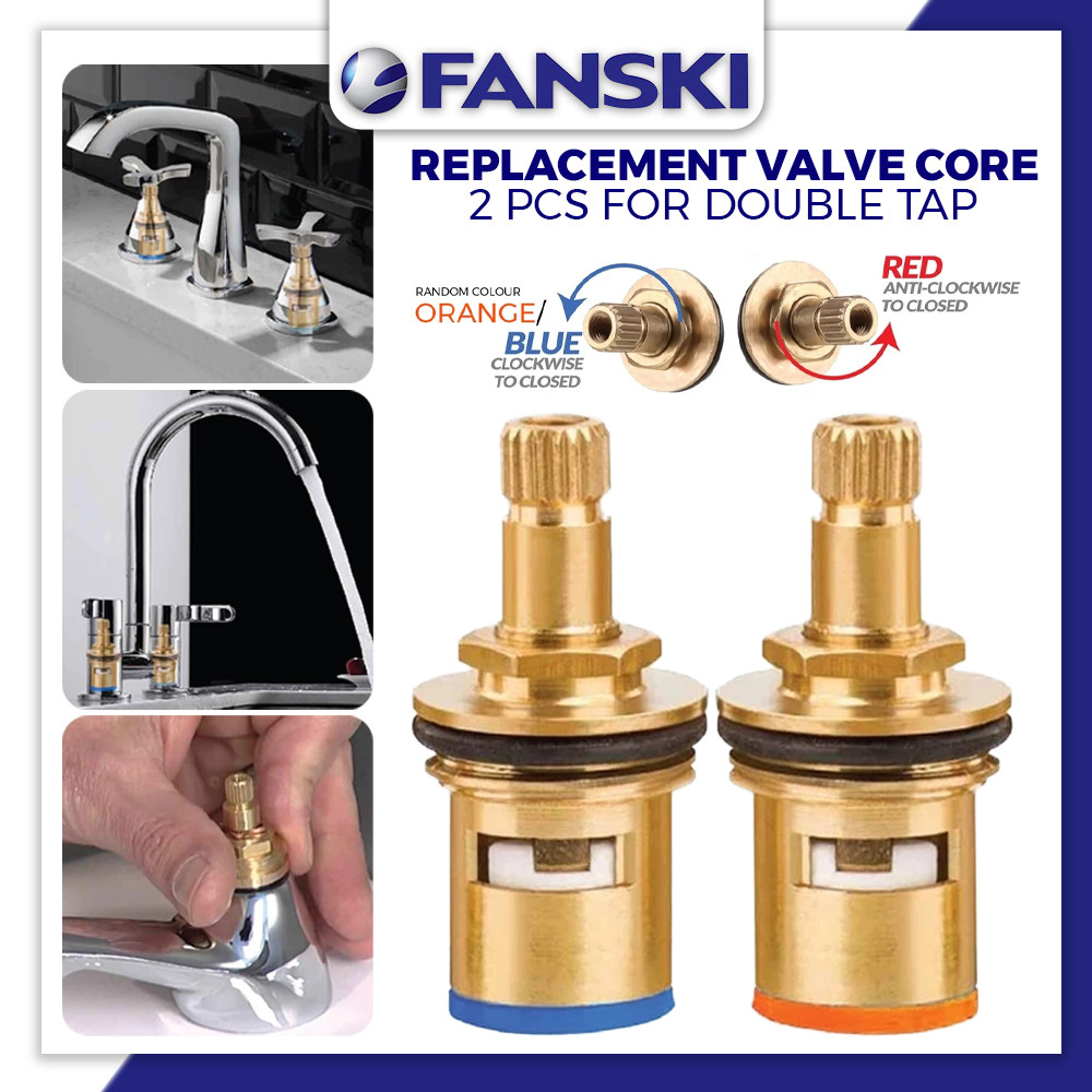 2Pcs Replacement Valve Core for Double Sink Tap Faucet Valve Kitchen ...